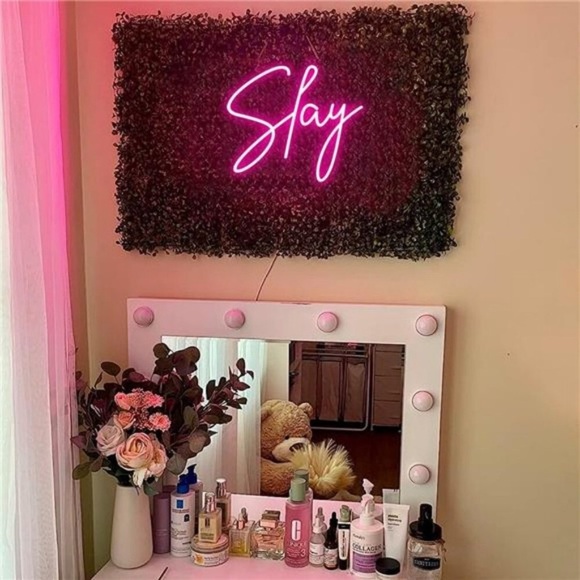 Accents | Slay Neon Sign For Wall Decor Slay Pink Led Neon Light For ...